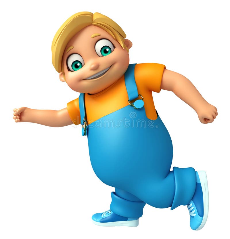 Kid boy with Running pose stock illustration. Illustration of pose ...