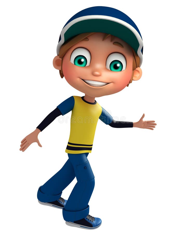 Kid boy with Running pose stock illustration. Illustration of education ...