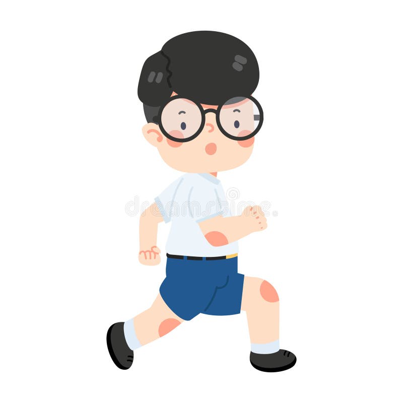 Kid Boy Running To School Cartoon Stock Vector - Illustration of ...