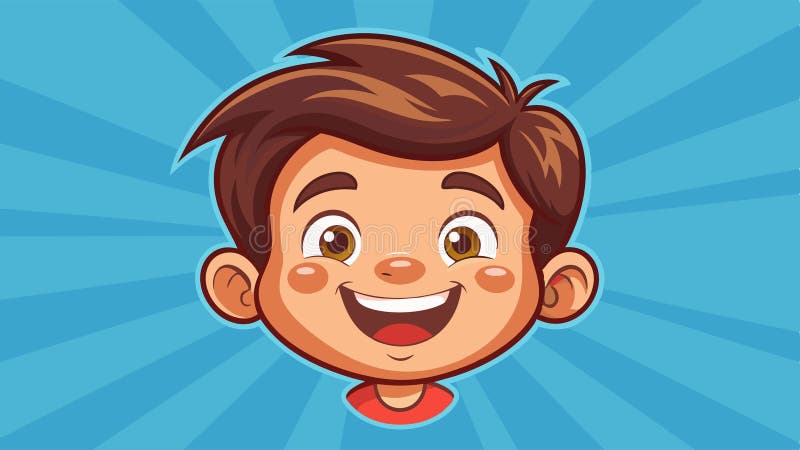 Kid Boy Smiling Head stock vector. Illustration of photogenic - 342998816
