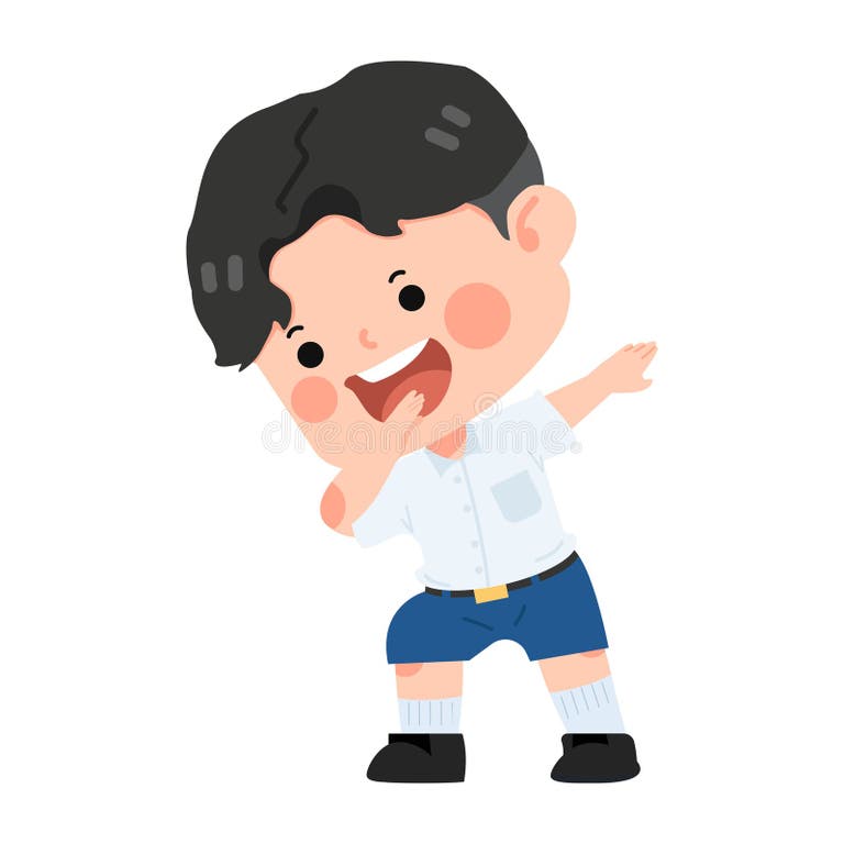Kid Boy Student Posing As Dab Stock Vector - Illustration of graphic ...