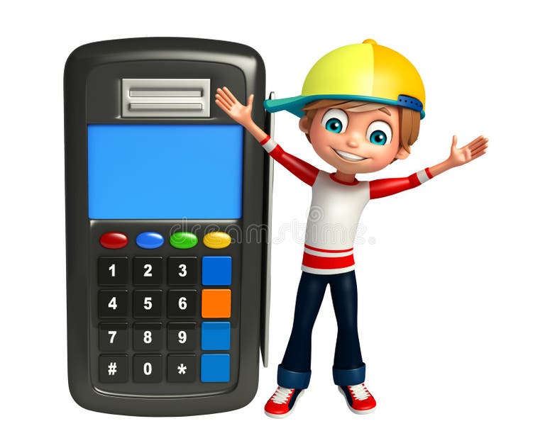 Kid boy with swap machine stock illustration. Illustration of ...