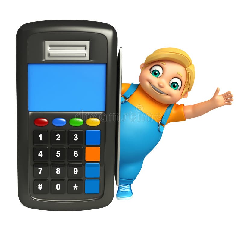 Kid boy with Swap Machine stock illustration. Illustration of ...