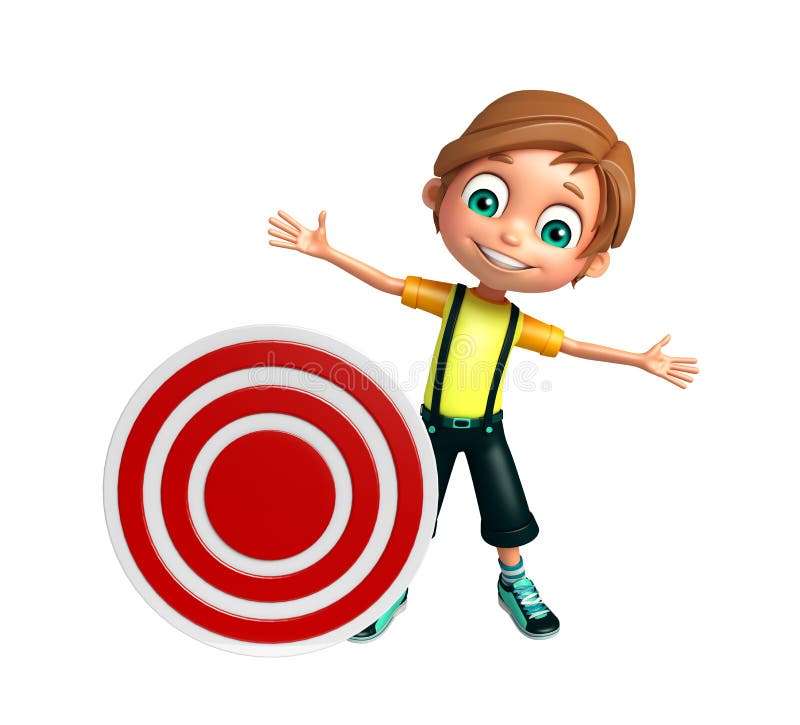 Kid boy with Target sign stock illustration. Illustration of target ...