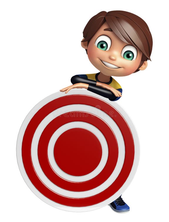 Kid boy with Target sign stock illustration. Illustration of cute ...
