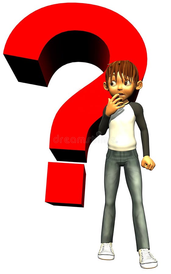 Kid Boy Teen Human with a Red Question Mark Stock Illustration ...