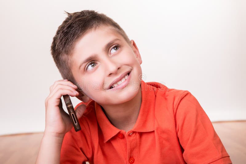 218 Happy Boy Calling Smartphone Home Stock Photos - Free & Royalty ...