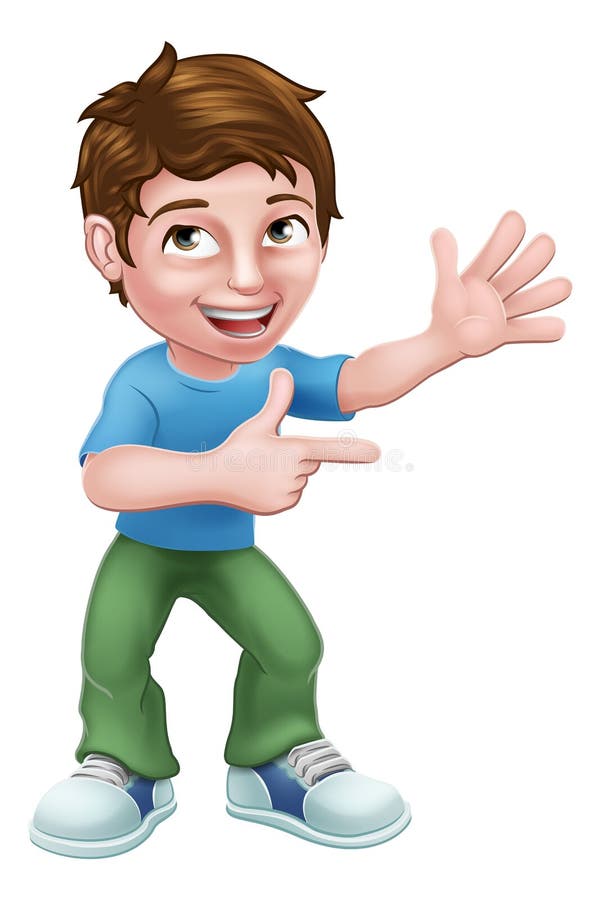 Kid Cartoon Boy Child Pointing Stock Vector - Illustration of vector ...
