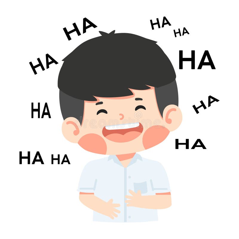 Kid Cartoon Boy Laughing Character Stock Vector - Illustration of ...