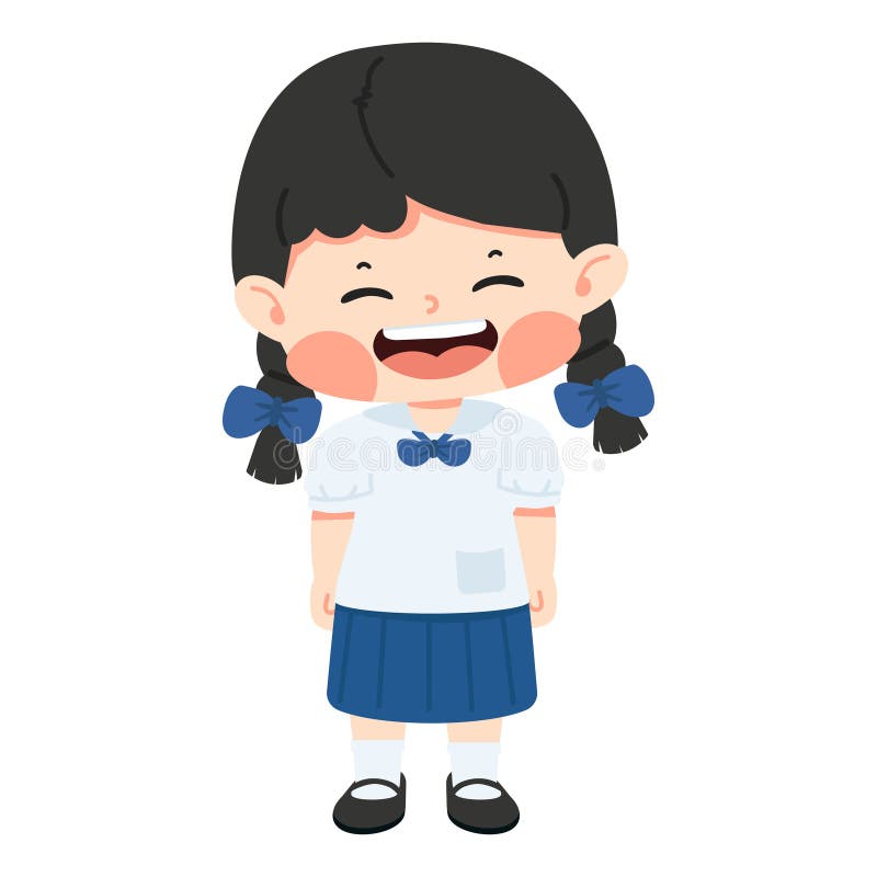 Kid Cartoon Girl Laughing Character Stock Illustration - Illustration ...