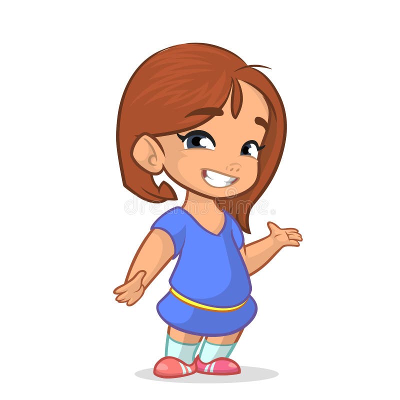 Cartoon Illustration Little Girl in Blue Dress Stock Vector ... Cartoon Illustration Little Girl in Blue Dress Stock Vector ...