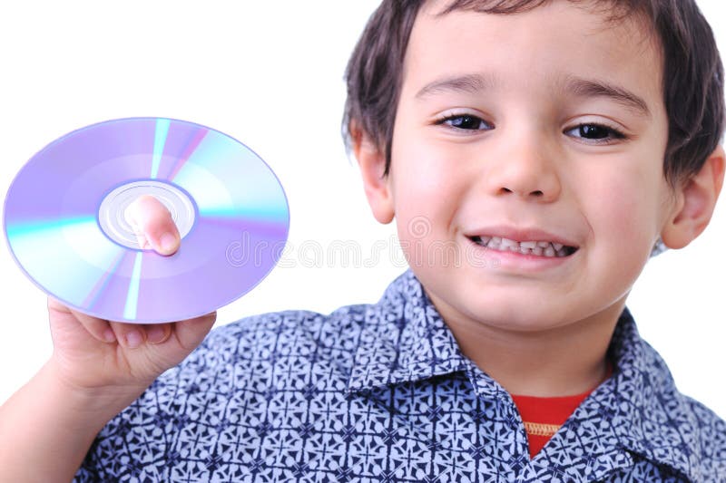 Kid with CD stock image. Image of copies, human, cute - 13726085
