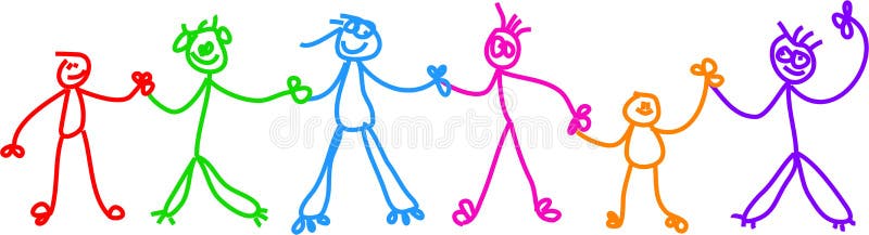 Kid chain stock vector. Illustration of diversity, relationships - 10723857