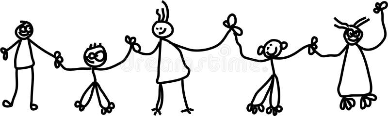 Kid chain stock illustration. Illustration of united - 10723861