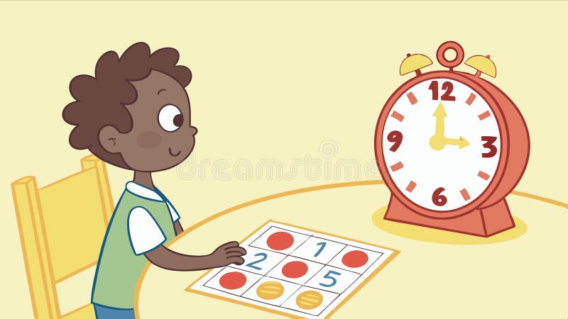 Kid Clock Matching Activity, Classroom Learn Time, Educational Game ...