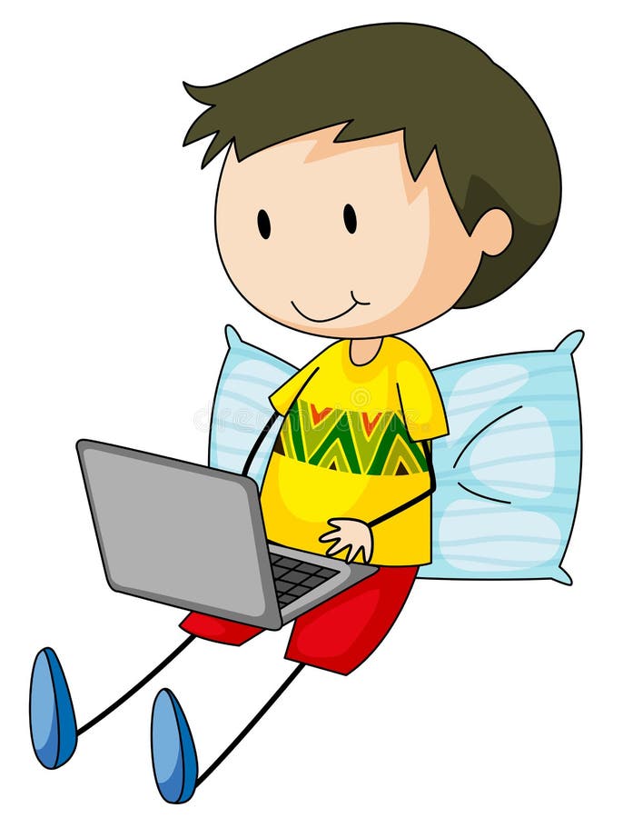 Boy Playing Computer Stock Illustrations – 2,291 Boy Playing Computer ...