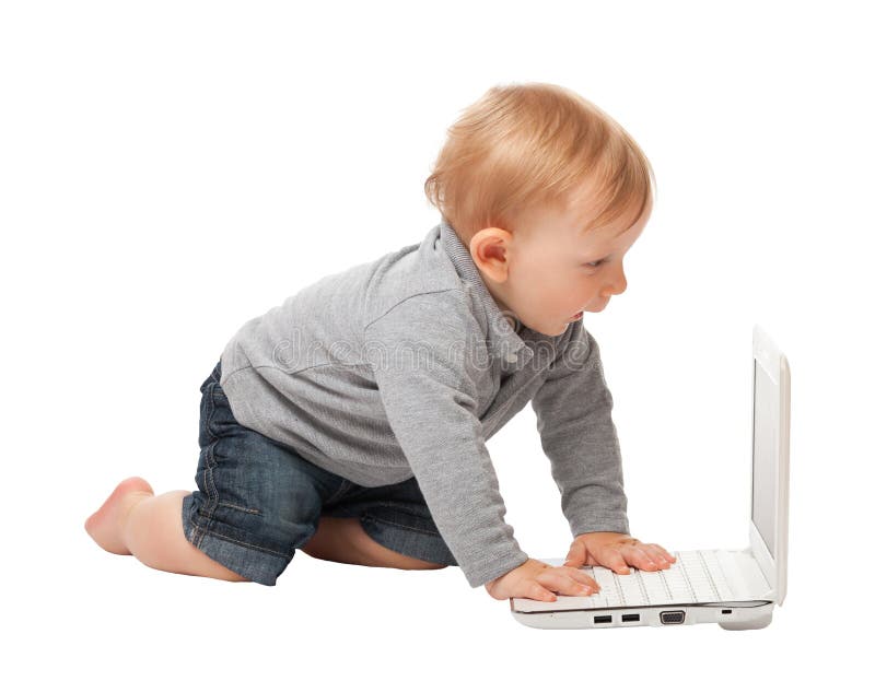 Kid and computer stock image. Image of child, smart, caucasian - 42846993