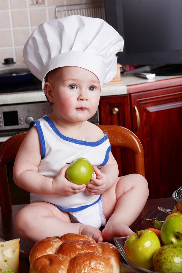Infant cook stock image. Image of children, domestic, appetizer - 5413859