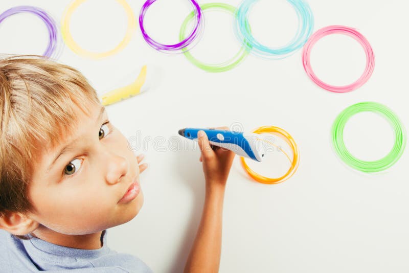 Kid Creating with 3d Printing Pens Stock Photo - Image of making ...