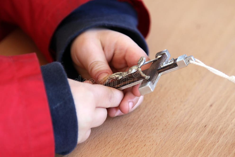 Kid with cross in hand stock image. Image of jesus, rosary - 14096153