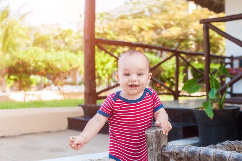Kid with a Cunning Facial Expression in a Tropical Country Stock Image ...