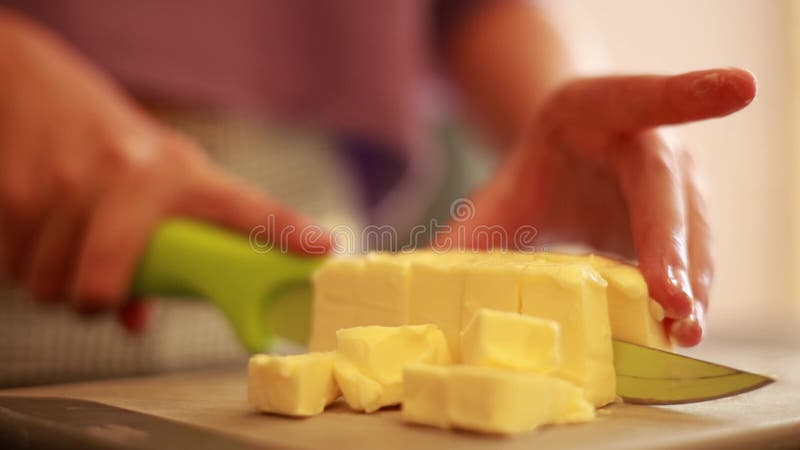 Cutting Butter Spread in Sunlight Shot Close Up Stock Video - Video of ...