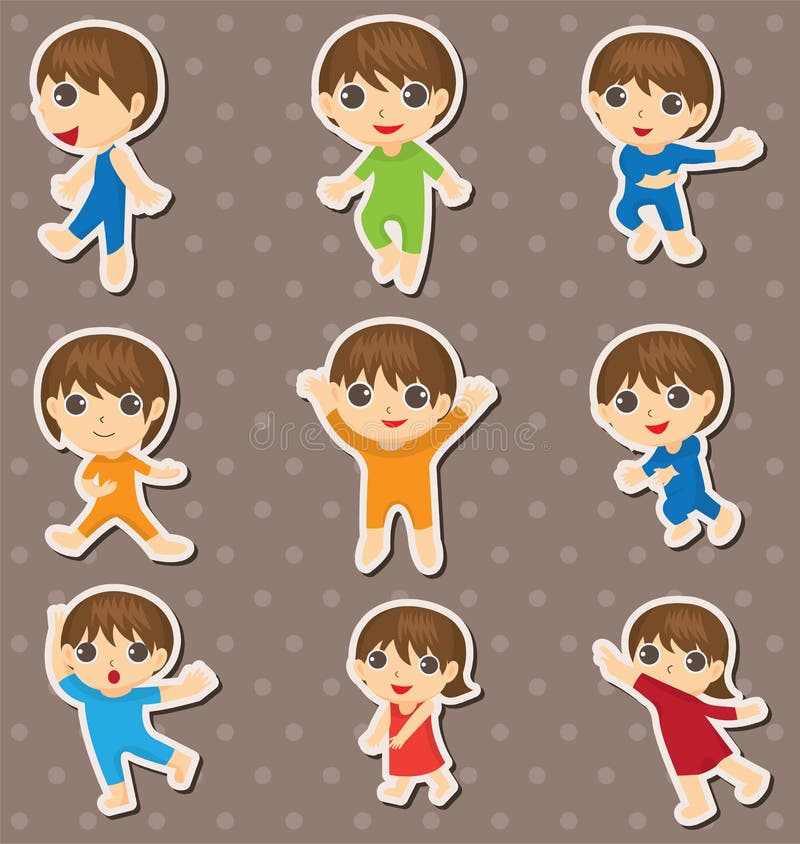 Kid dance stickers stock vector. Illustration of book - 24513057