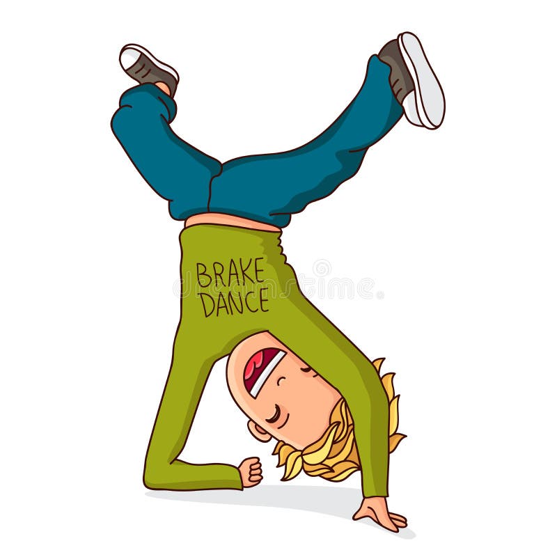 Kid Dancing Breakdance. Vector. Stock Vector - Illustration of ...