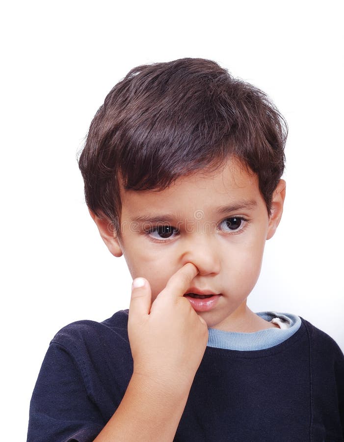 Kid diging his nose stock photo. Image of brown, engrave - 10114114