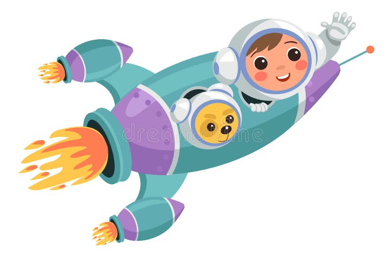 Dog Flying Space Rocket Stock Illustrations – 188 Dog Flying Space ...