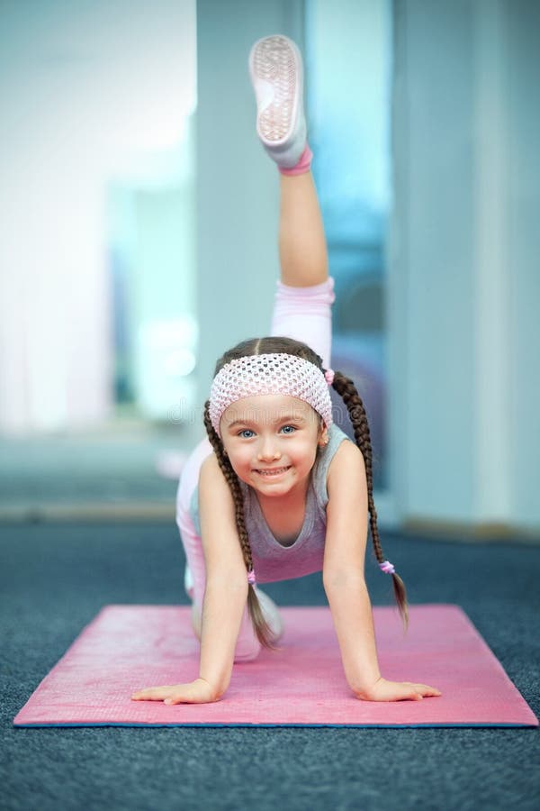 Kid Doing Fitness Exercises Stock Photo - Image of happy, healthy: 35932438