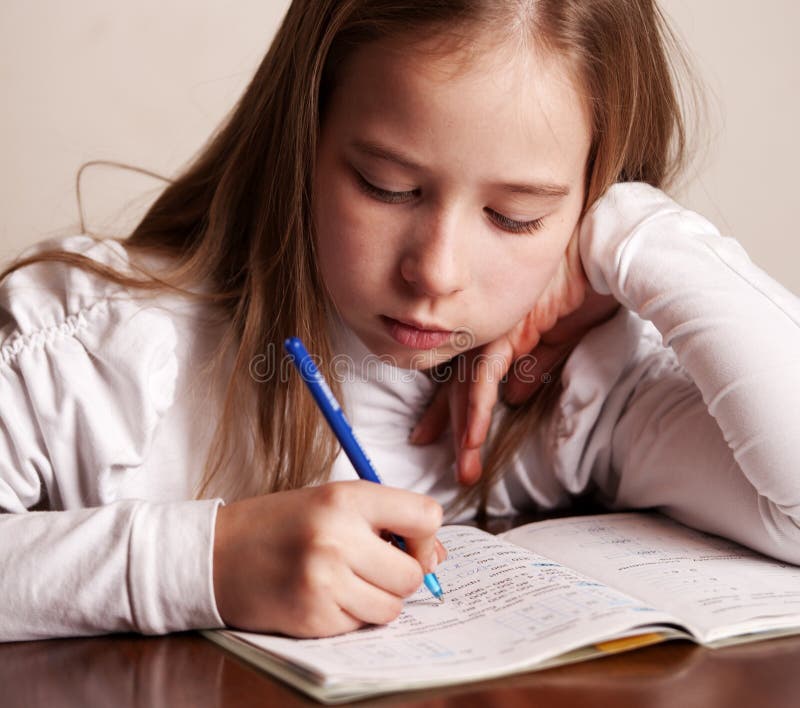 Kid doing homework stock photo. Image of little, paper - 40658874