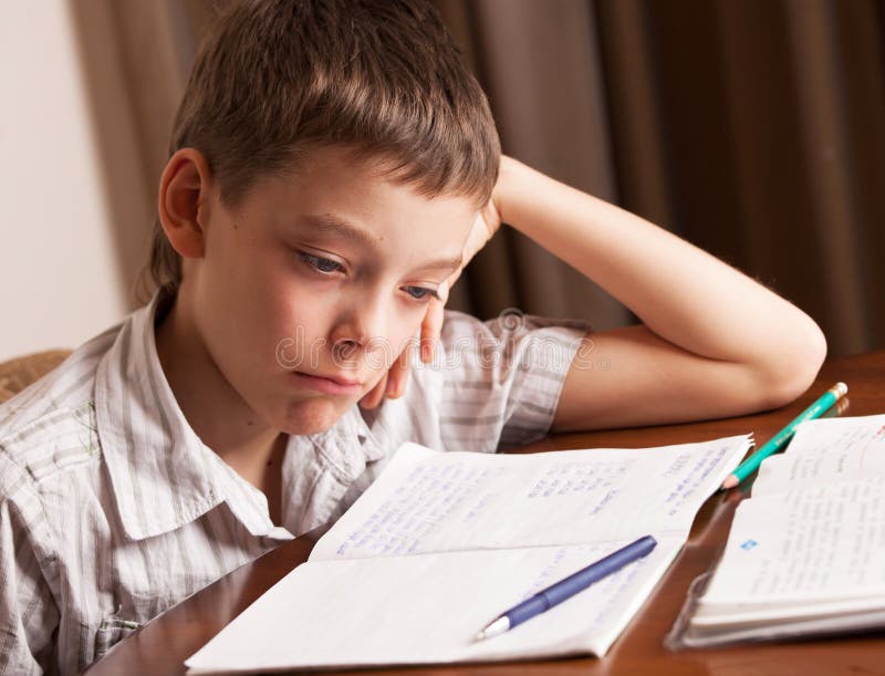 573 Sad Boy Doing Homework Stock Photos - Free & Royalty-Free Stock ...