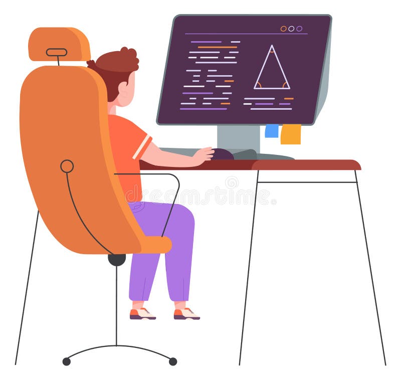 Math Teacher Computer Stock Illustrations – 987 Math Teacher Computer ...