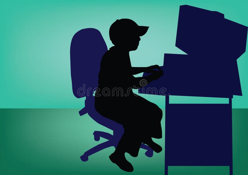 Kid doing school-work stock vector. Illustration of class - 4330037