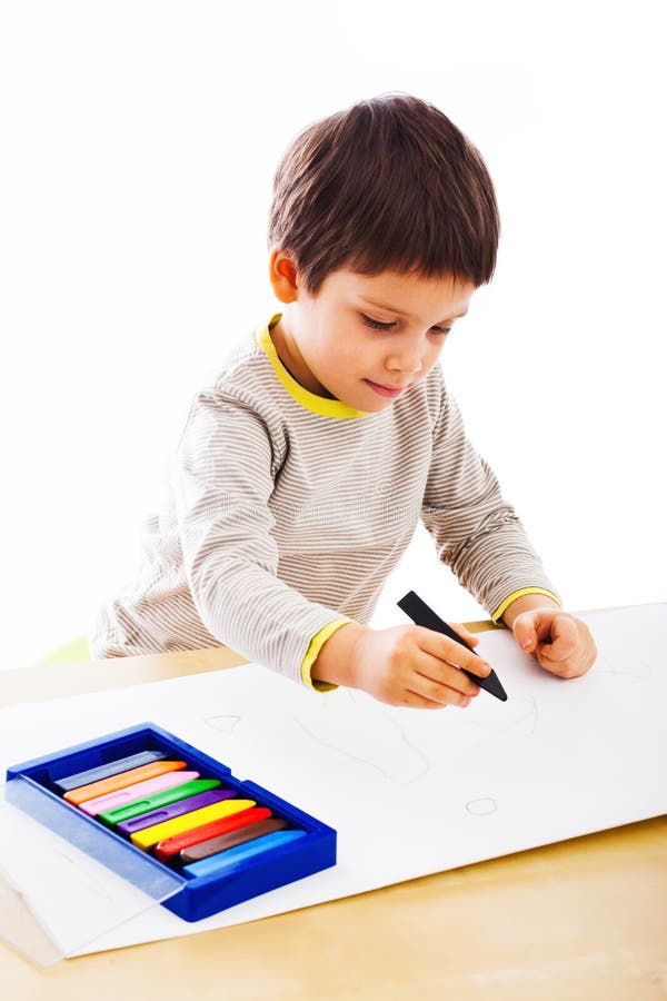 Kid drawing in colors stock photo. Image of young, learning - 28771380
