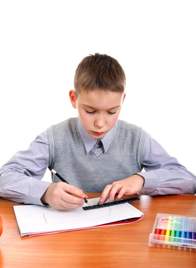 Kid drawing stock photo. Image of desk, learn, draw, learning - 40167538