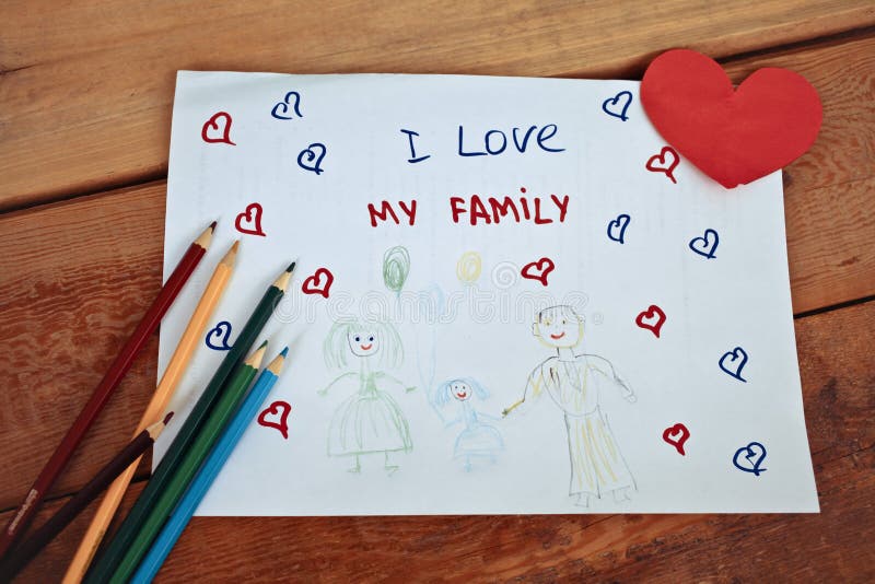 Kid drawing stock photo. Image of sketching, crayon, parent - 47518078