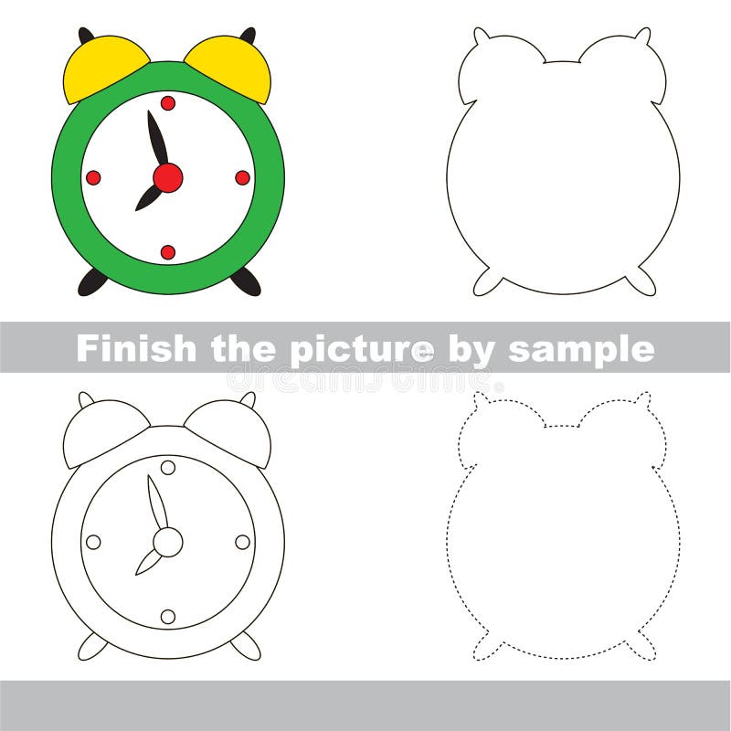 Kid Drawing Worksheet To Complete Picture by Sample. Stock Vector ...