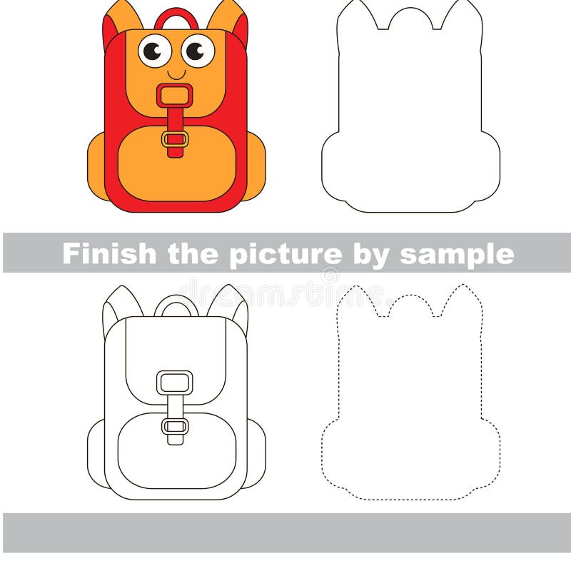 Kid Drawing Worksheet To Complete Picture by Sample. Stock Vector ...