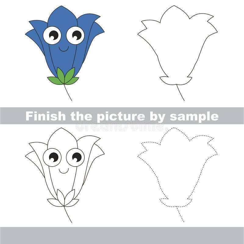 Kid Drawing Worksheet To Complete Picture by Sample. Stock Vector ...