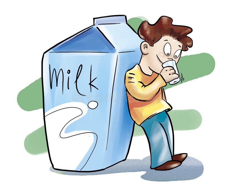 Kid drinking milk stock illustration. Illustration of calcium - 9325732