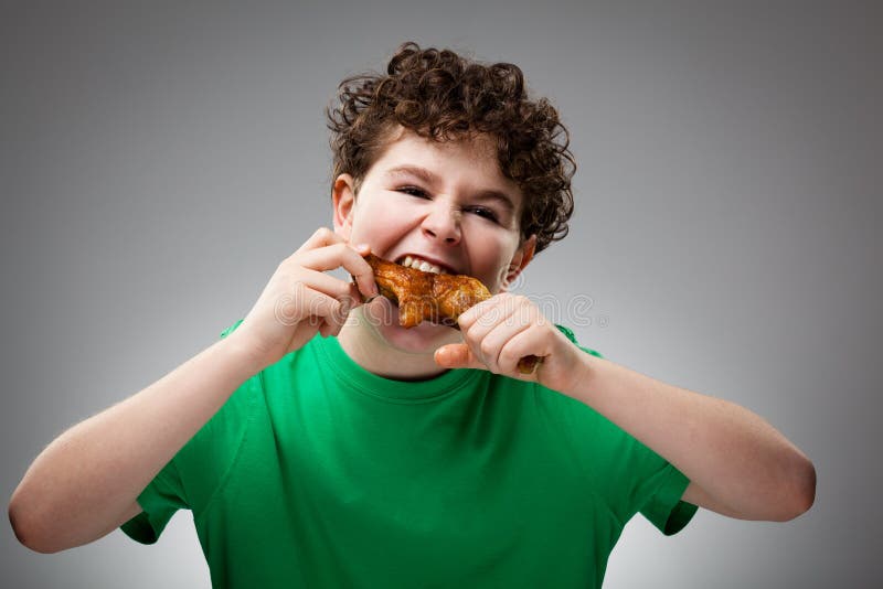 903 Happy Kid Eating Chicken Stock Photos - Free & Royalty-Free Stock ...