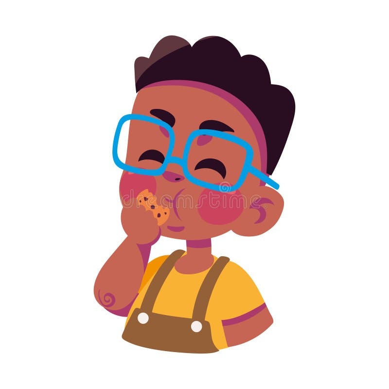 Kid eating a cookie stock vector. Illustration of young - 291466053