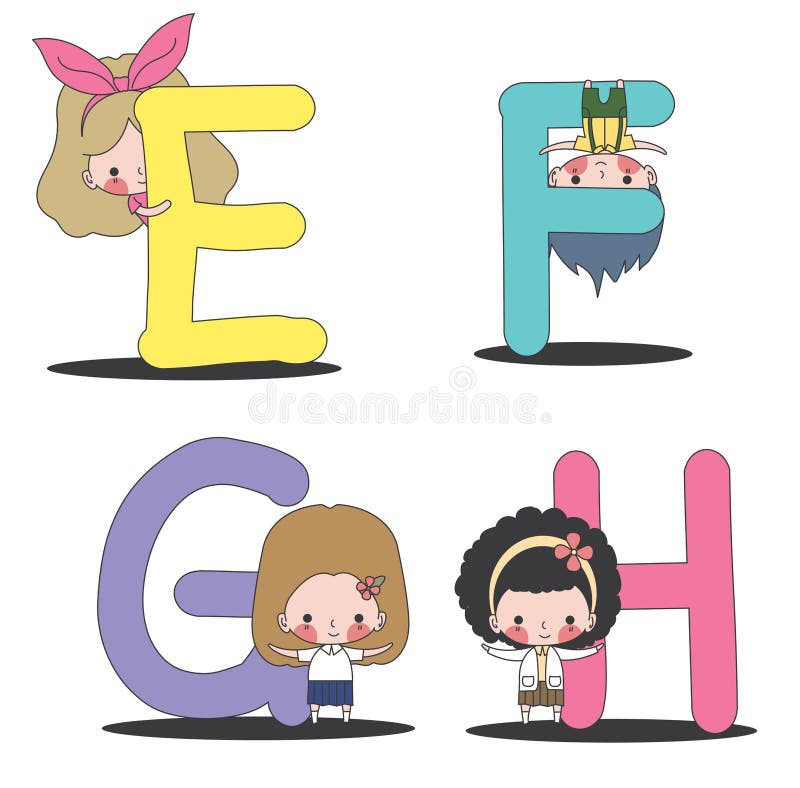 Kid Efgh Set Stock Illustrations – 5 Kid Efgh Set Stock Illustrations ...