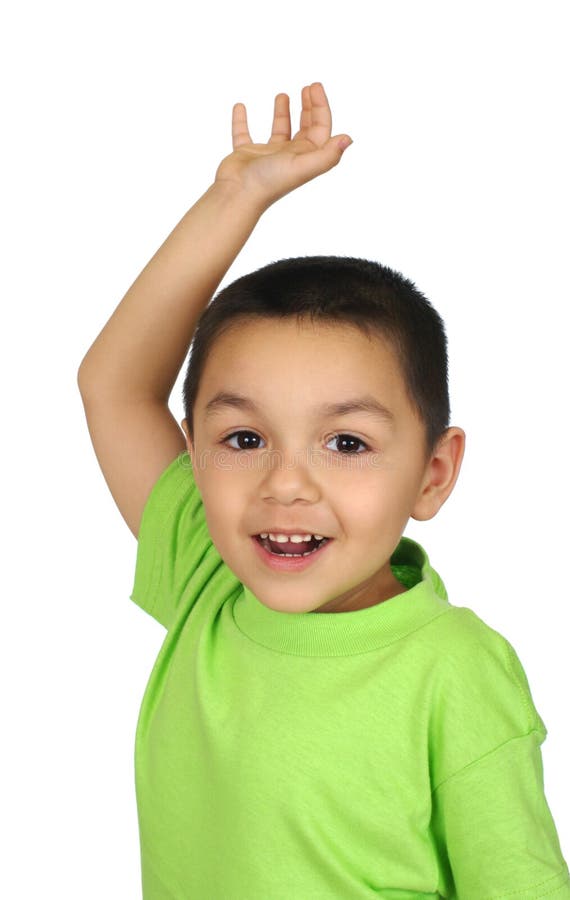 Kid with hand out stock photo. Image of hair, hispanic - 14238644