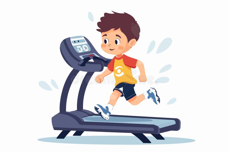 Kid Exercise in Gym Isolated Stock Vector - Illustration of little ...