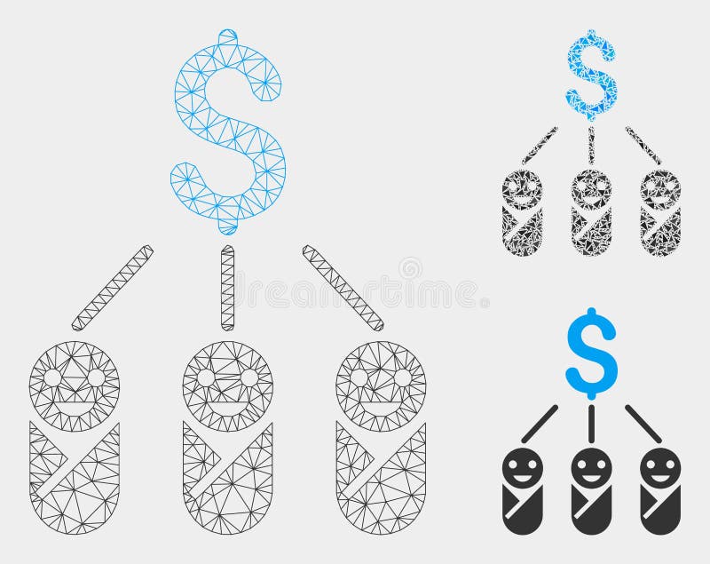 Kid Expenses Vector Mesh 2D Model and Triangle Mosaic Icon Stock Vector ...