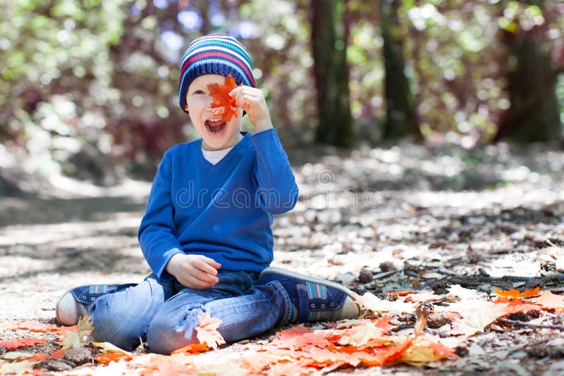 Kid at fall stock image. Image of adorable, people, male - 44138883