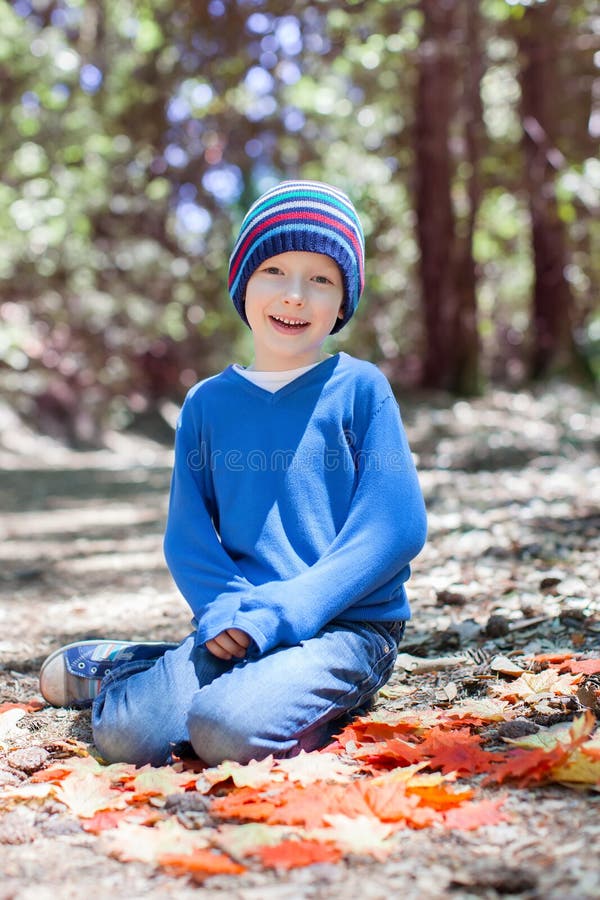 Kid at fall stock photo. Image of little, park, forest - 44302772